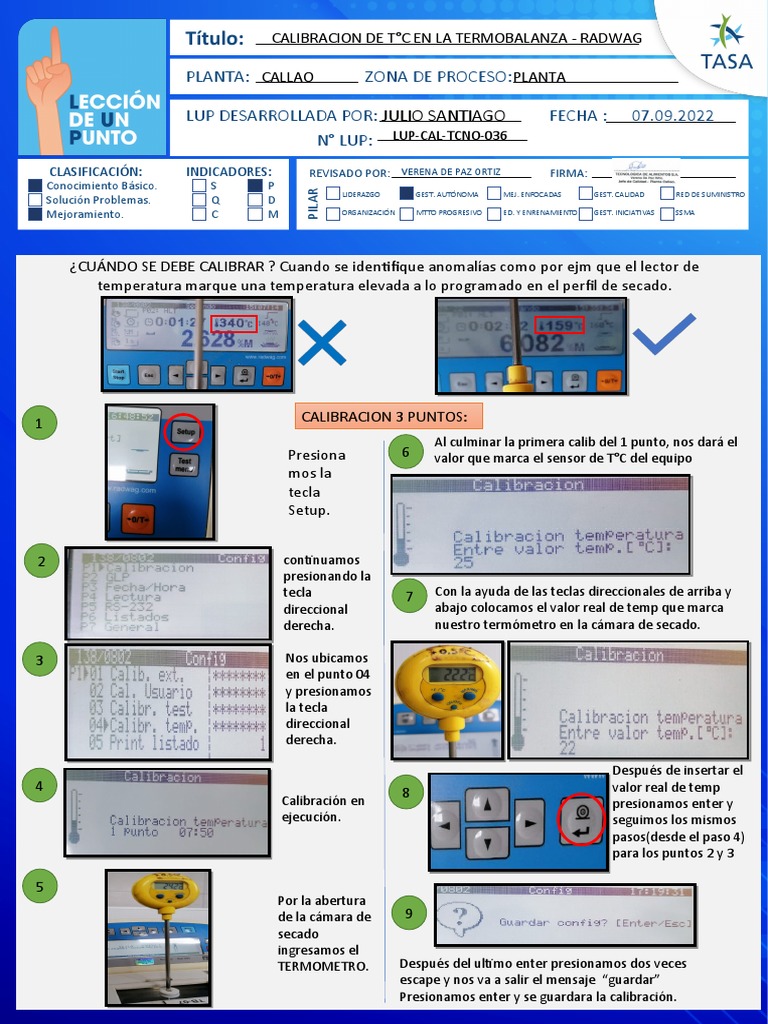 LUP Calibracion de T°C de La Termobalanza - RADWAG | PDF