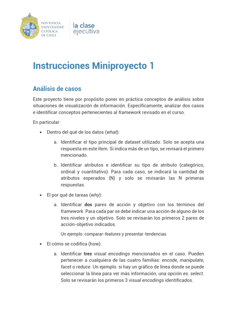 Instrucciones Miniproyecto 1 | PDF