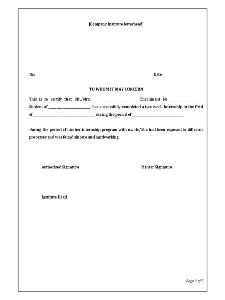 Company Certificate Format | PDF