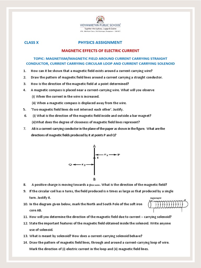 Physics Assignment: Class X | PDF