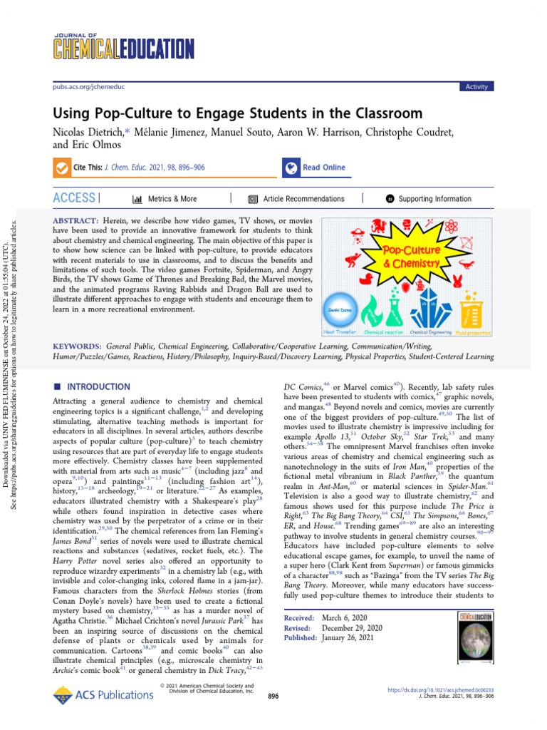 Using Pop-Culture To Engage Students in The Classroom | PDF | Emission ...