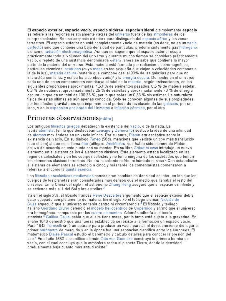 Altura y características del espacio exterior | PDF | Espacio exterior ...