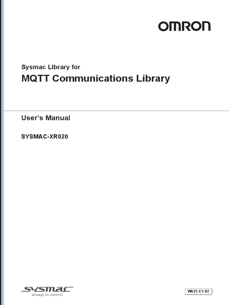 w625 E1 02 - Sysmac xr020 (MQTT) | PDF