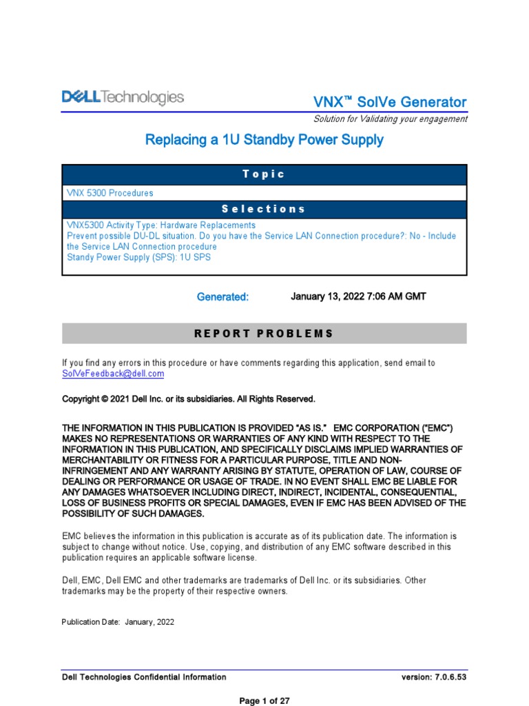 VNX_VNX 5300 Procedures-Replacing a 1U Standby Power Supply | PDF