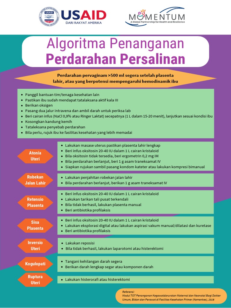 Algoritma Penanganan Perdarahan Persalinan - Poster - A3 - OK | PDF | Kesehatan Holistik