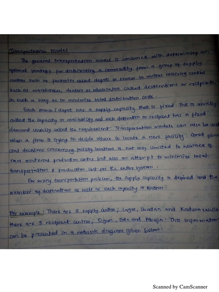 EOM - Transportation Model | PDF