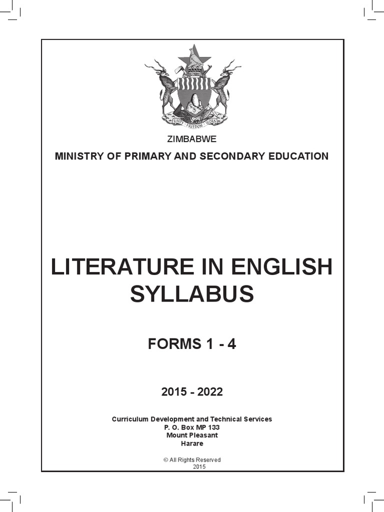 Literature in English Syllabus | PDF