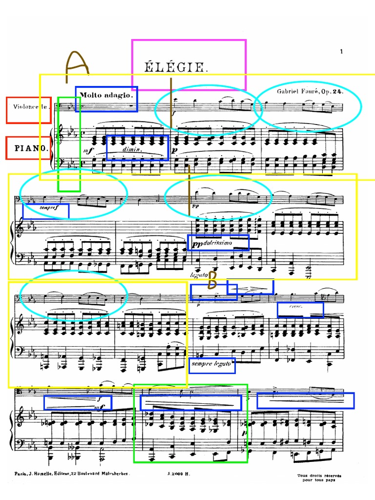 Fauré Elégie, Op.24 (Cello and Piano) | PDF