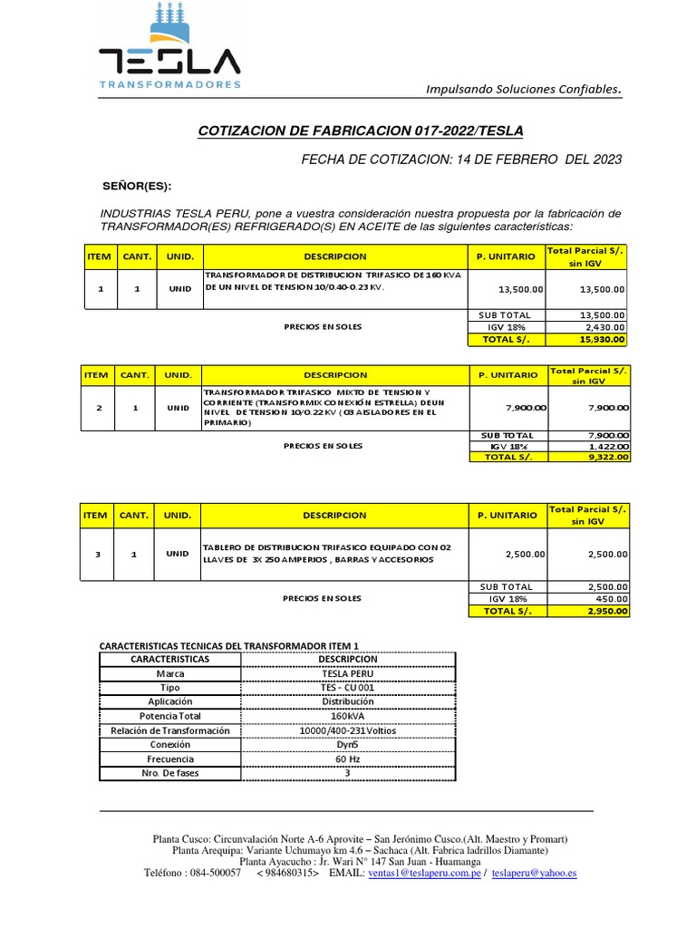Cotizacion Ing | PDF