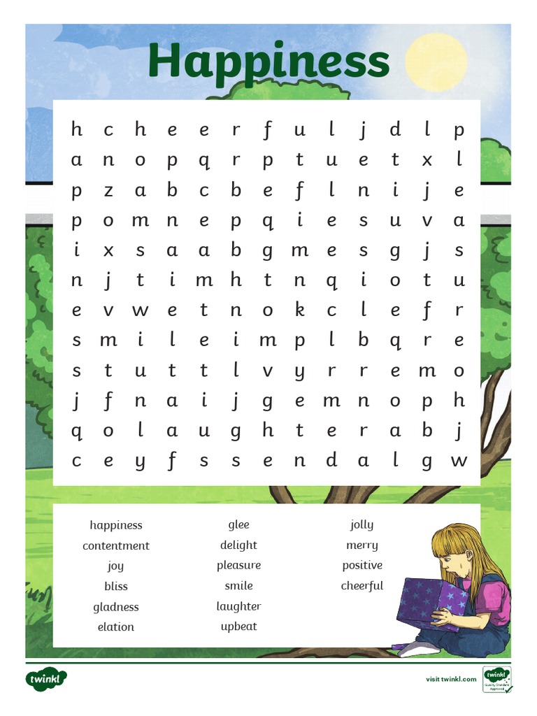T TP 1648040659 Happiness Word Search - Ver - 1 | PDF | Metaphysics Of ...