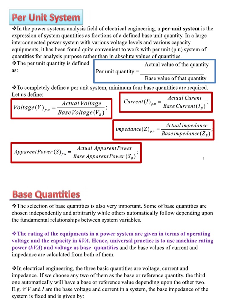 Per Unit System | PDF
