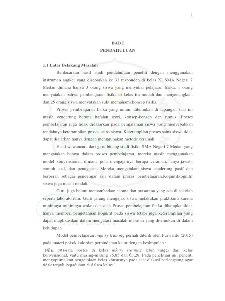 Contoh Skripsi BAB 1 | PDF