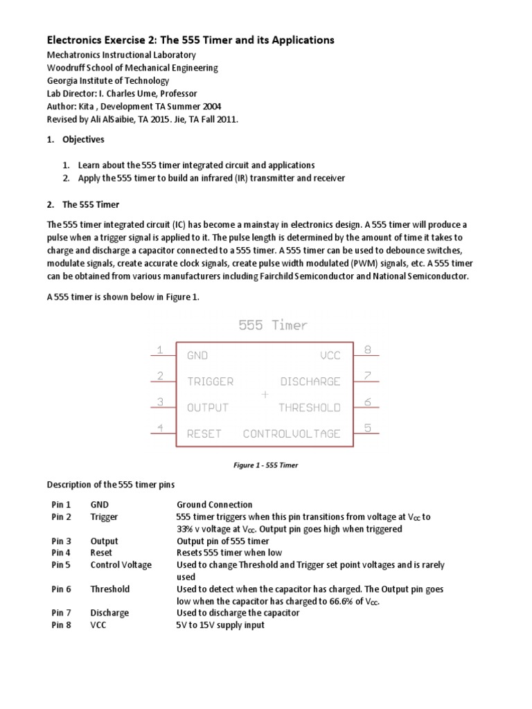 555 Timer 1 | PDF | Capacitor | Electricity
