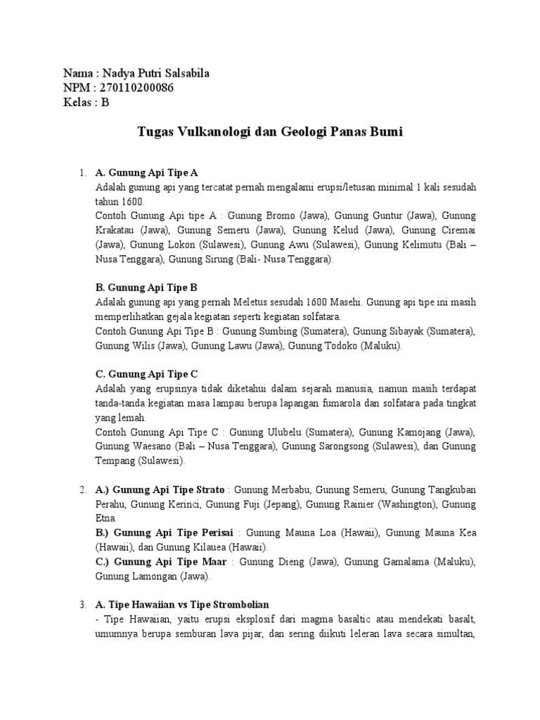 Gunung Api Tipe Abc | PDF