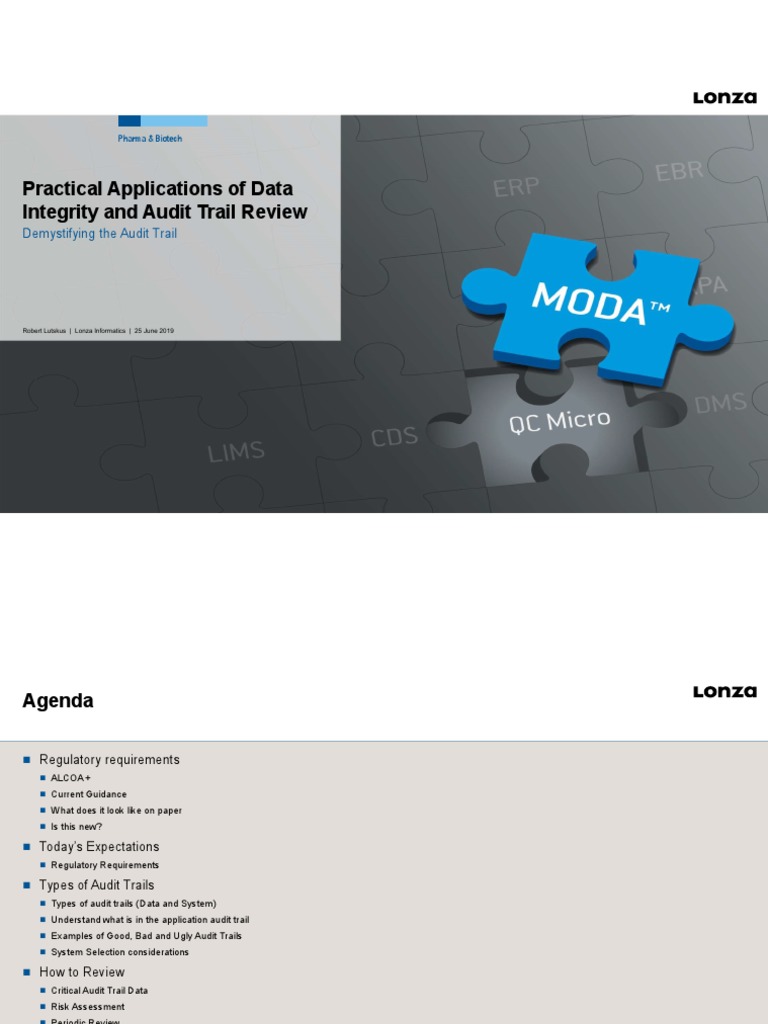 Practical Applications of Data Integrity and Audit Trail | PDF | Audit ...