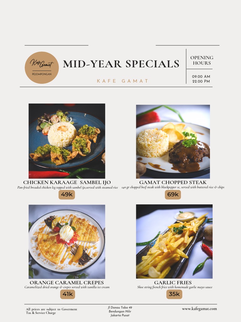 Mid Year Benhil Menu | PDF