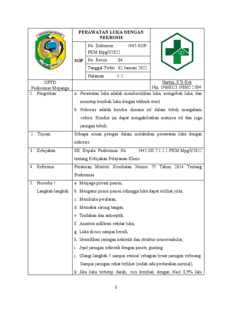 Perawatan Luka Dengan Nekrosis | PDF