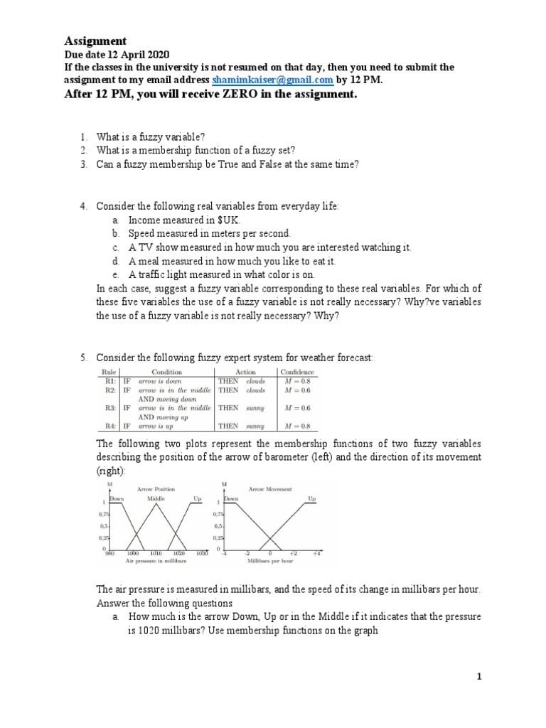 Assignment | PDF | Fuzzy Logic | Mathematics
