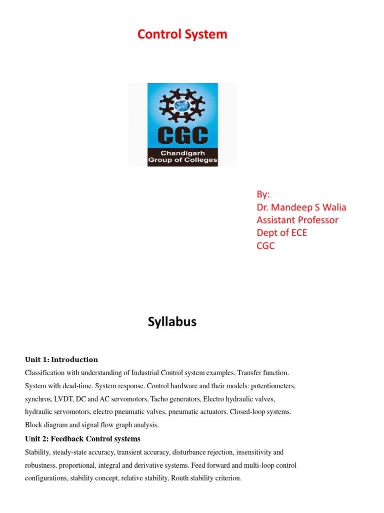 Control System Unit A | PDF