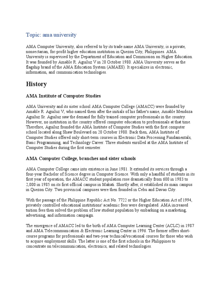 Ama University | PDF