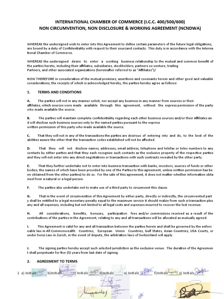 Ncnda & Working Agreement Icc 600 Crude Oil | PDF | Law