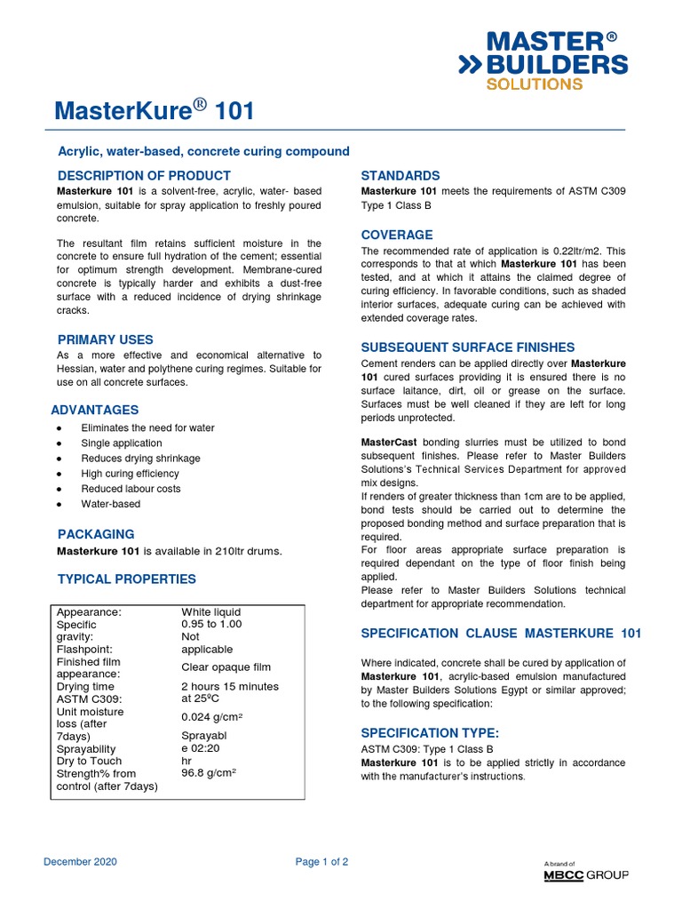 Masterkure 101 Tds | PDF