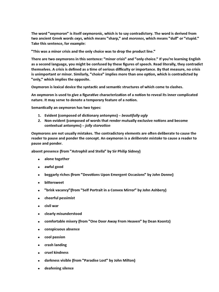 Paradox Oxymoron | PDF