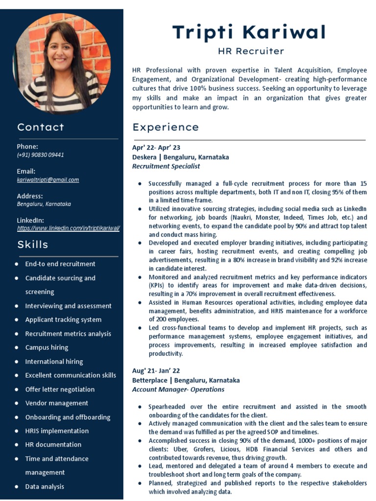 Tripti Kariwal - Resume | PDF | Business