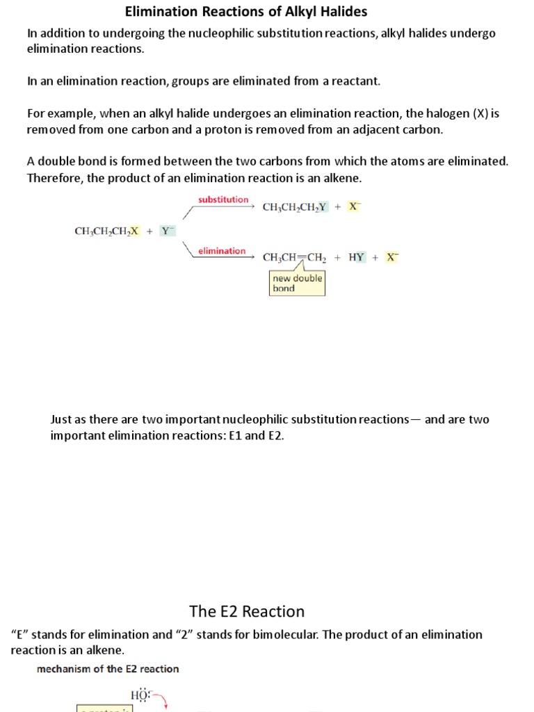 Elimination Reaction | PDF | Chemical Reactions | Alkene