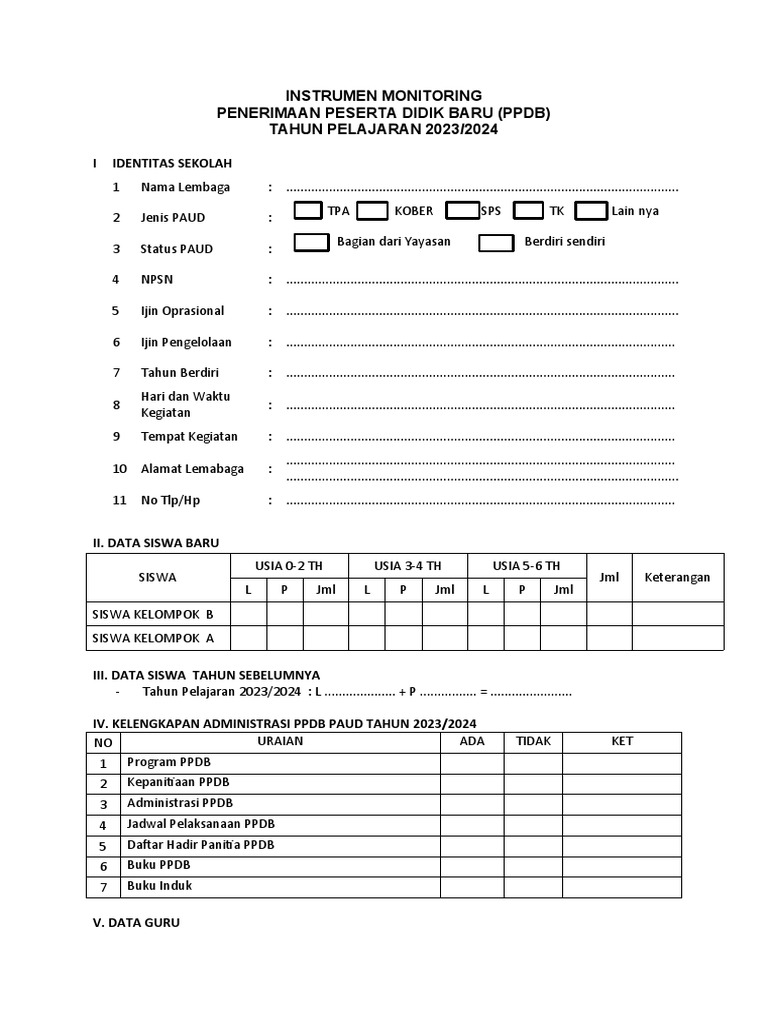 Instrumen PPDB 2023 | PDF