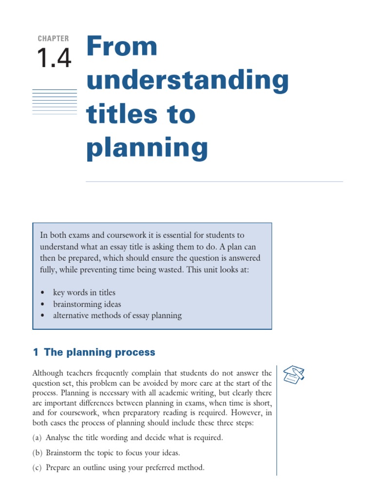 From Understanding Titles To Planning | PDF