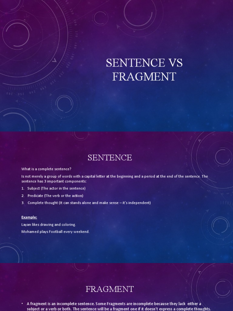 Sentence Vs Fragment | PDF | Career & Growth | Language Arts & Discipline