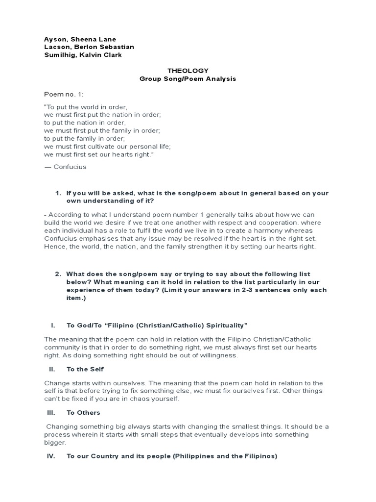 TRIAD5 - Group Song - Poem Analysis | PDF | God