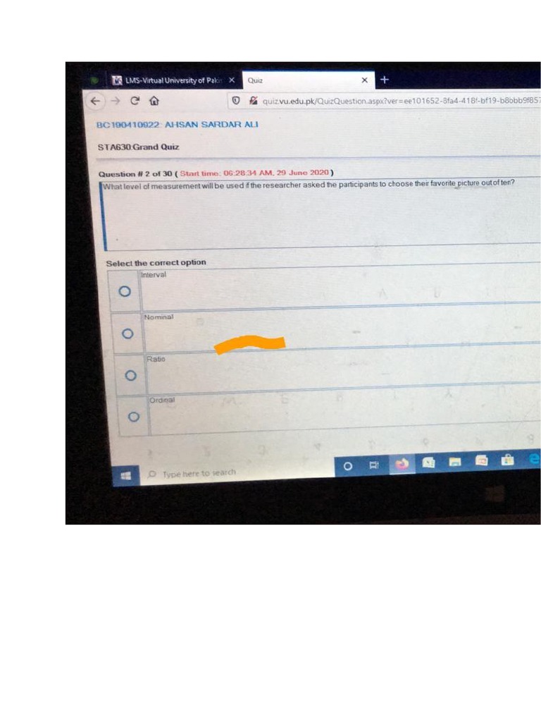 STA630 Quizzes For Mids | PDF