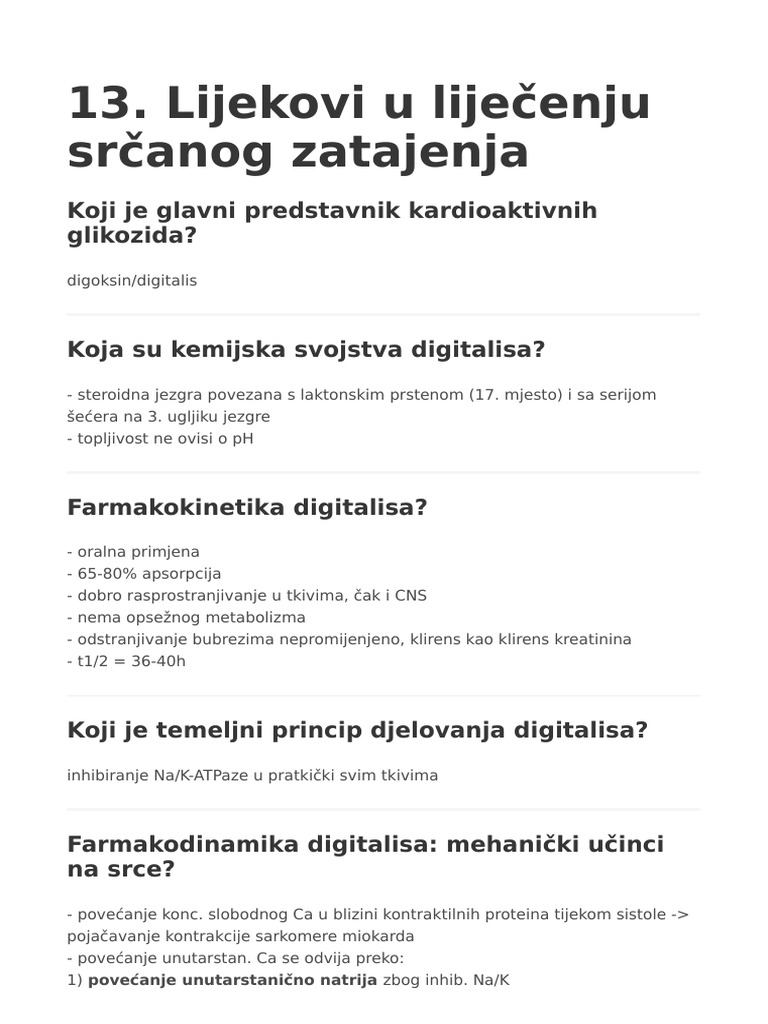 13. Lijekovi u liječenju srčanog zatajenja | PDF