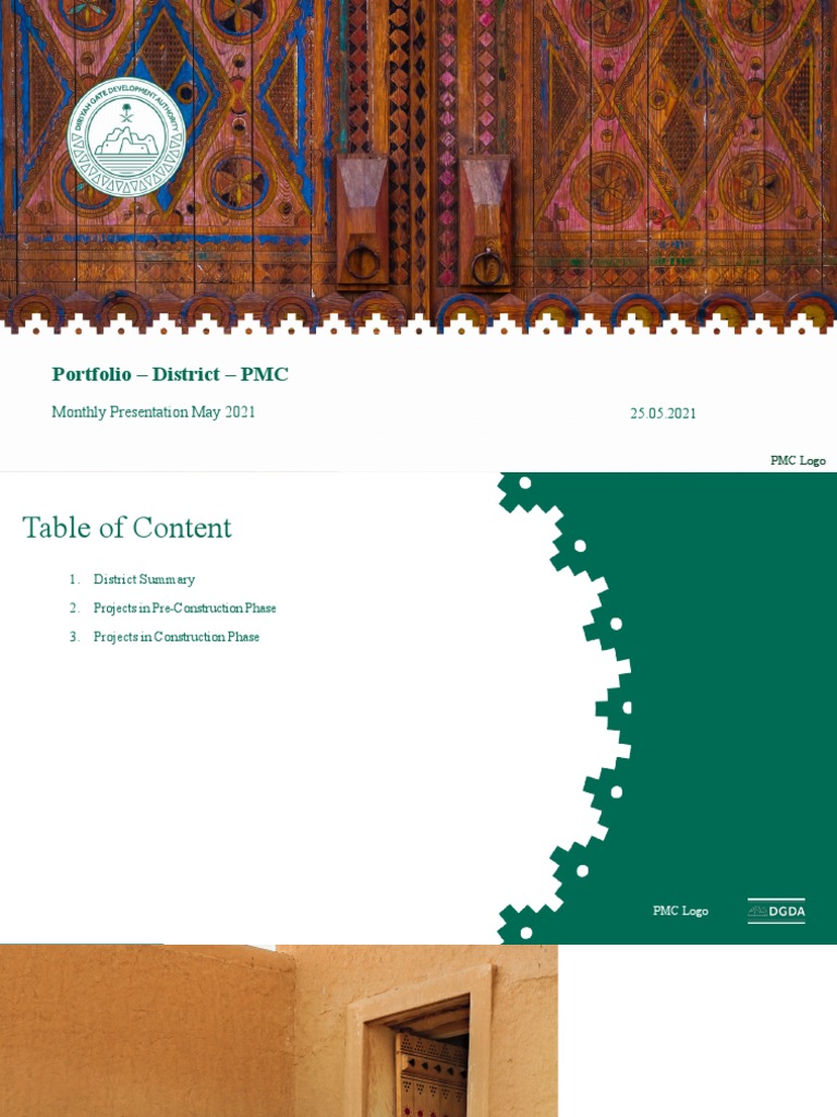 PMC Monthly Progress Dashboard Presentation Template | PDF