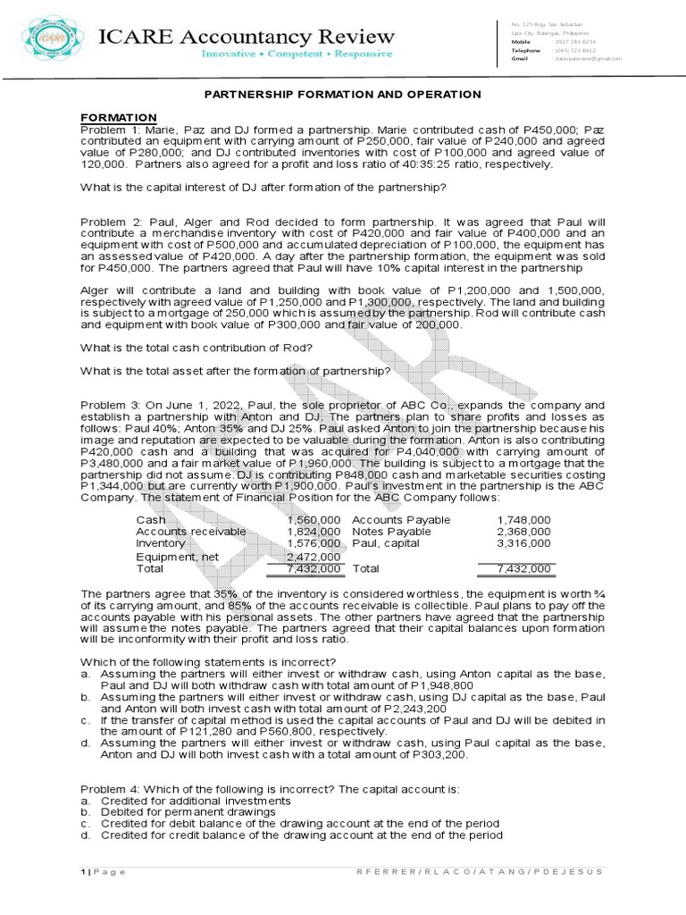Partnership Lecture Notes 2 | PDF Partnership Lecture Notes 2 | PDF