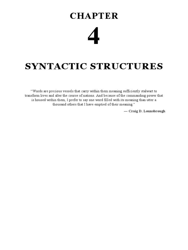 CHAPTER 4 Structures ... Syntactic Structures | PDF