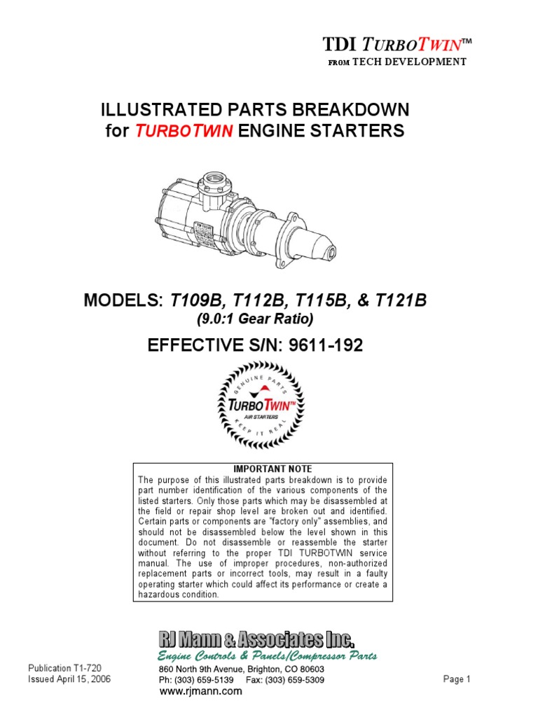 Illustrated Parts Breakdown t109b, t112b, t115b, & T121b.parts | PDF