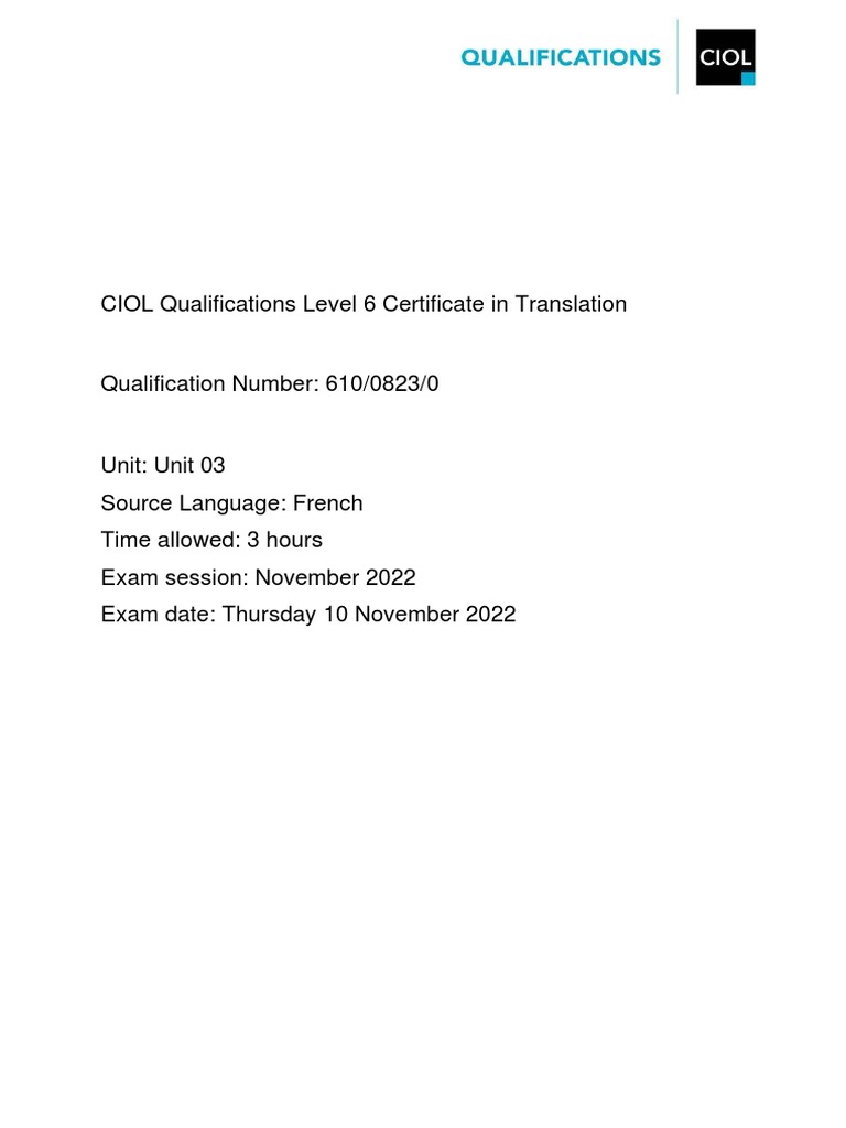 CT1122 Fre U03 | PDF