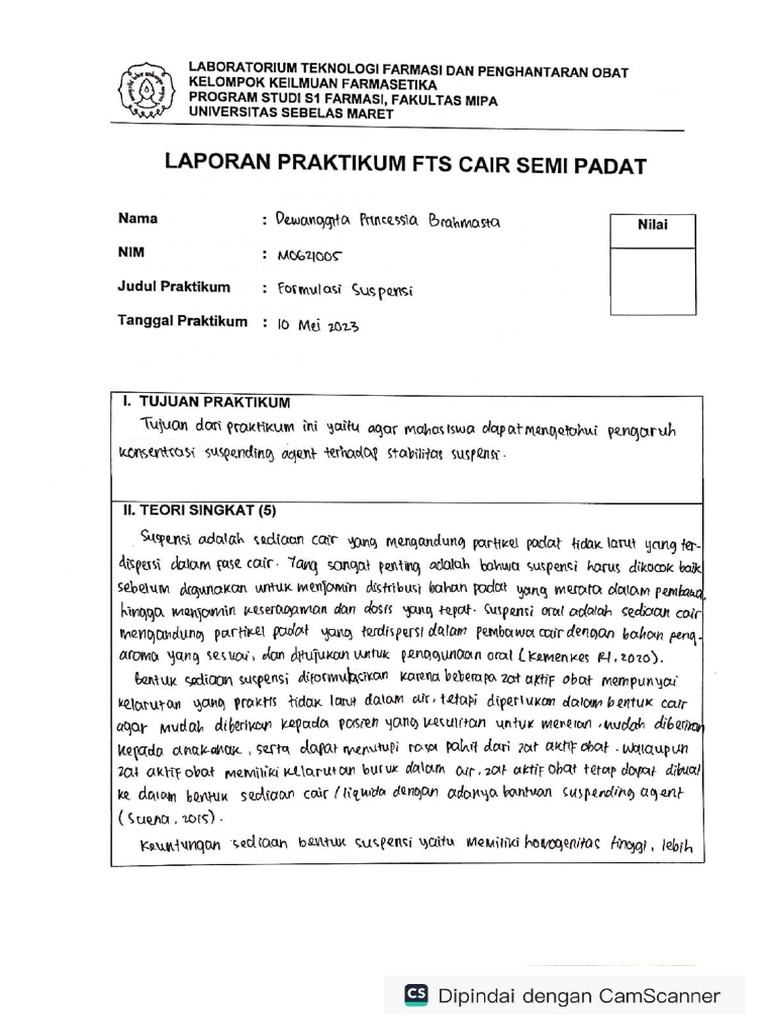 Dewanggita PB - M0621005 - Lapsem P4 FTSCSP | PDF