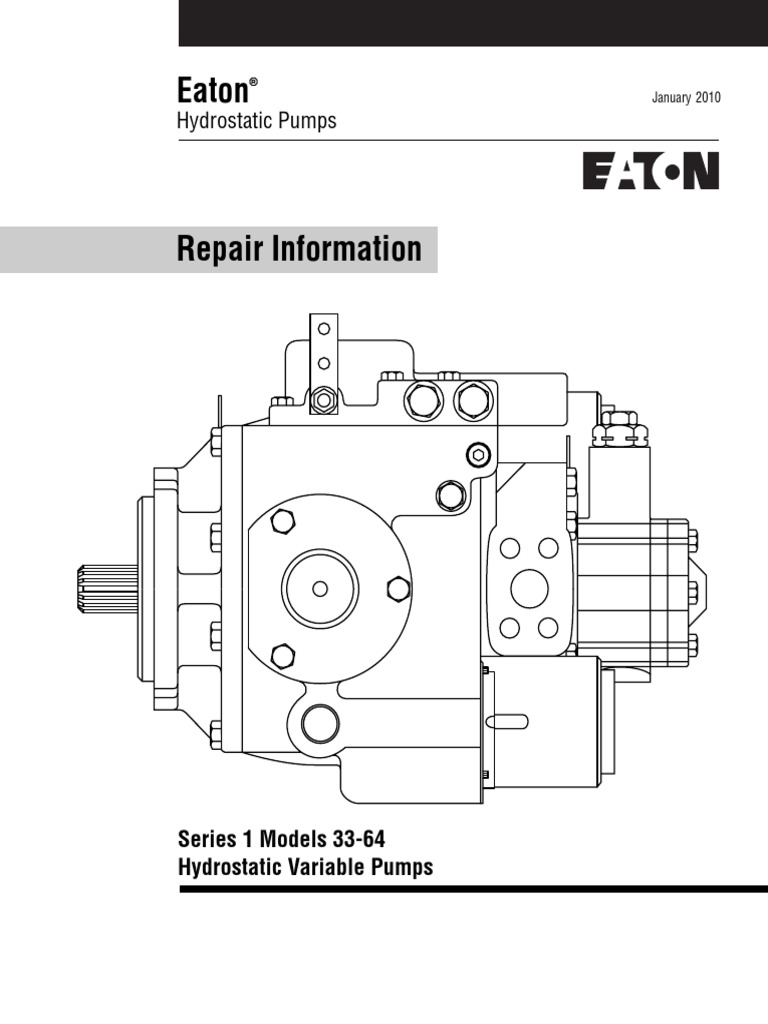 Eaton High Pressure Closed Circuit Variable Piston Pumps Hydrostatic Variable Pumps Series 1 ...