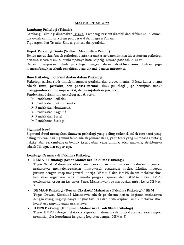 Materi Pbak 2023 | PDF