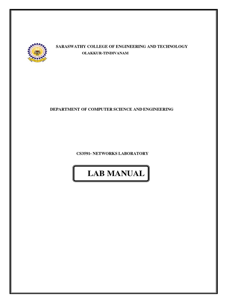 Cs8581 Networks Laboratory Lab Manual | PDF | Transmission Control Protocol | Computer Network