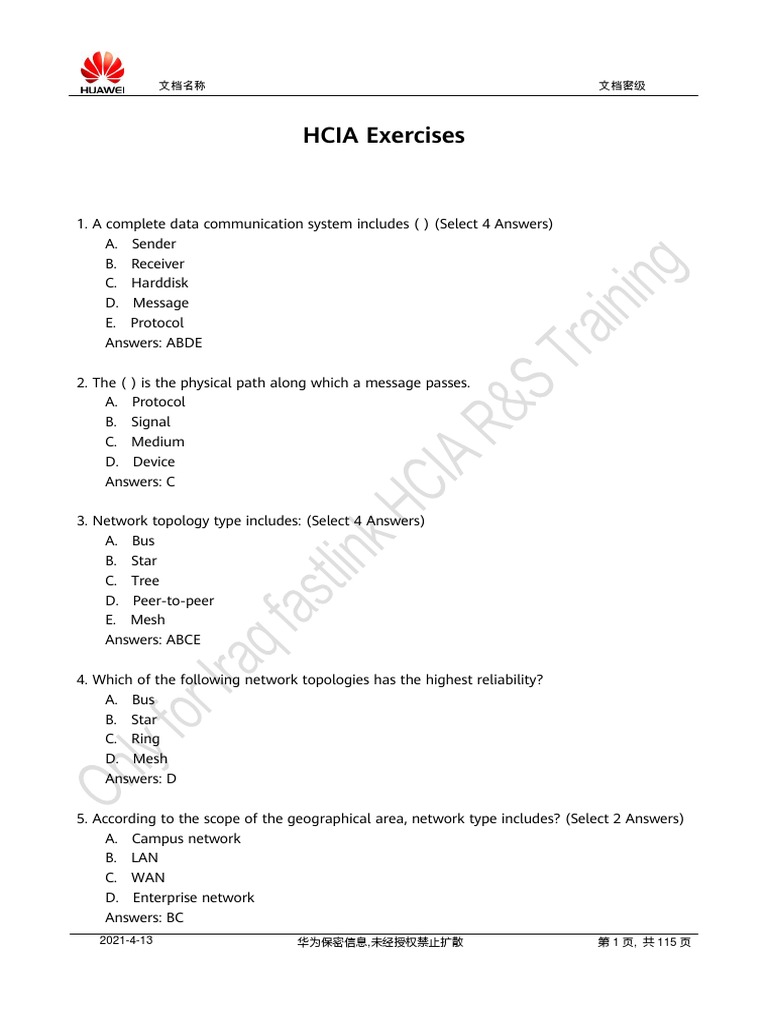 001 Exercises | PDF | Osi Model | Computer Network