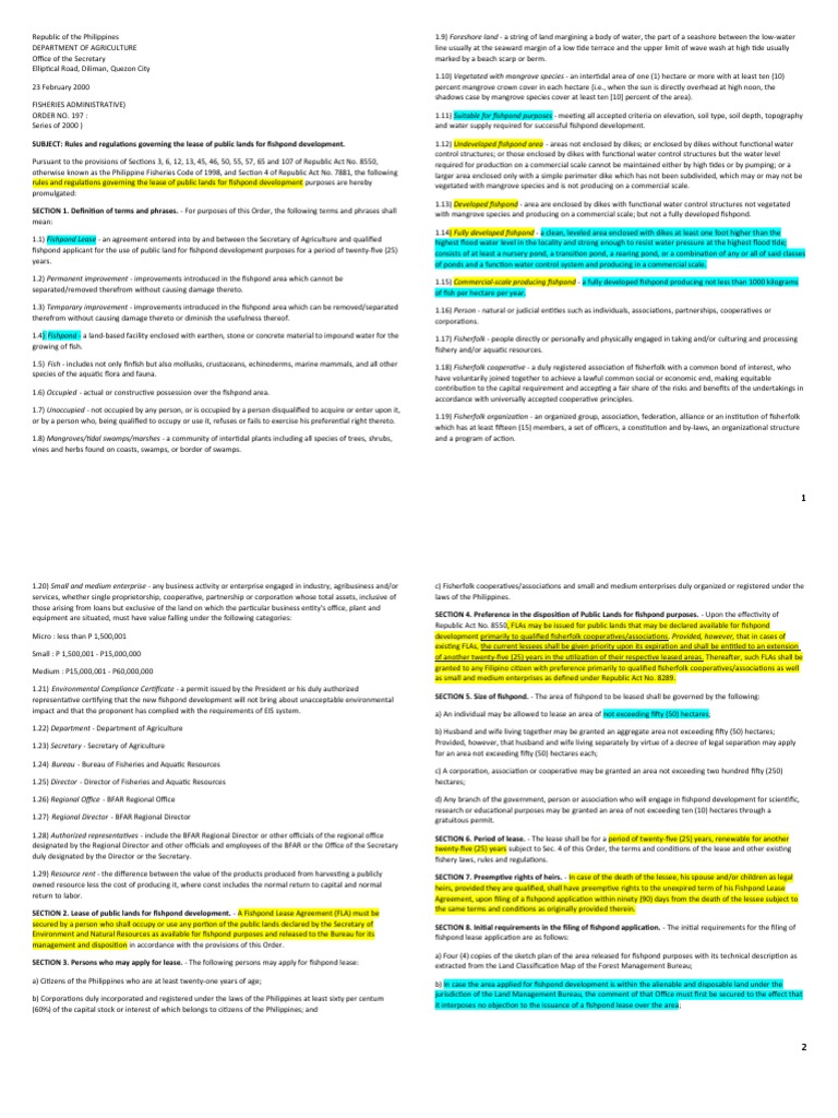 Fao 197 | PDF | Lease | Assignment (Law)