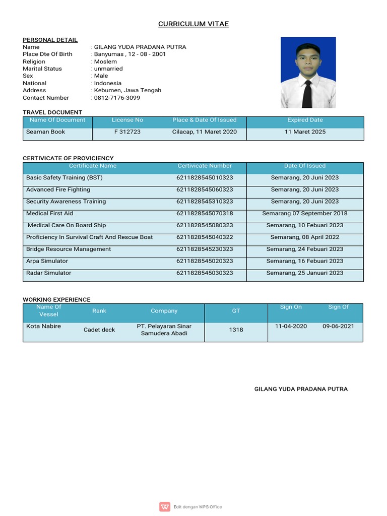 CV Gilang Yuda Pradana 4 | PDF
