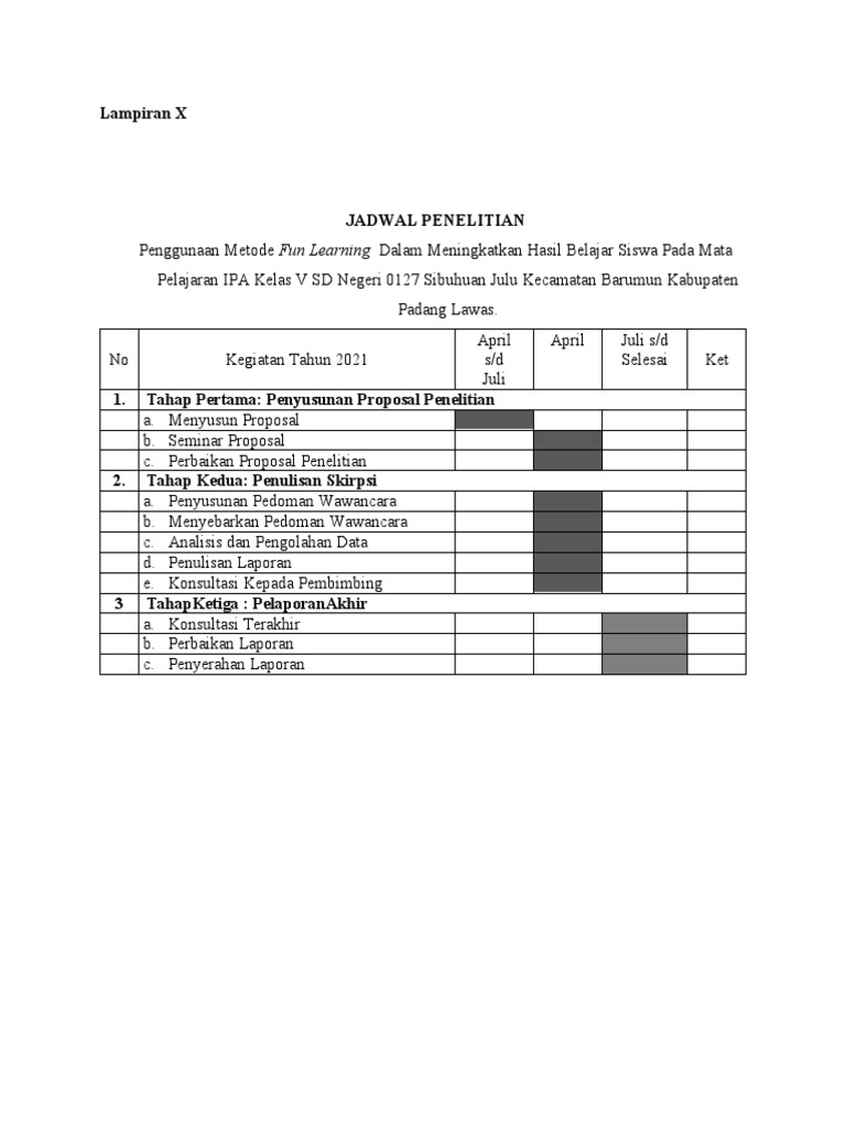 Jadwal Penelitian | PDF