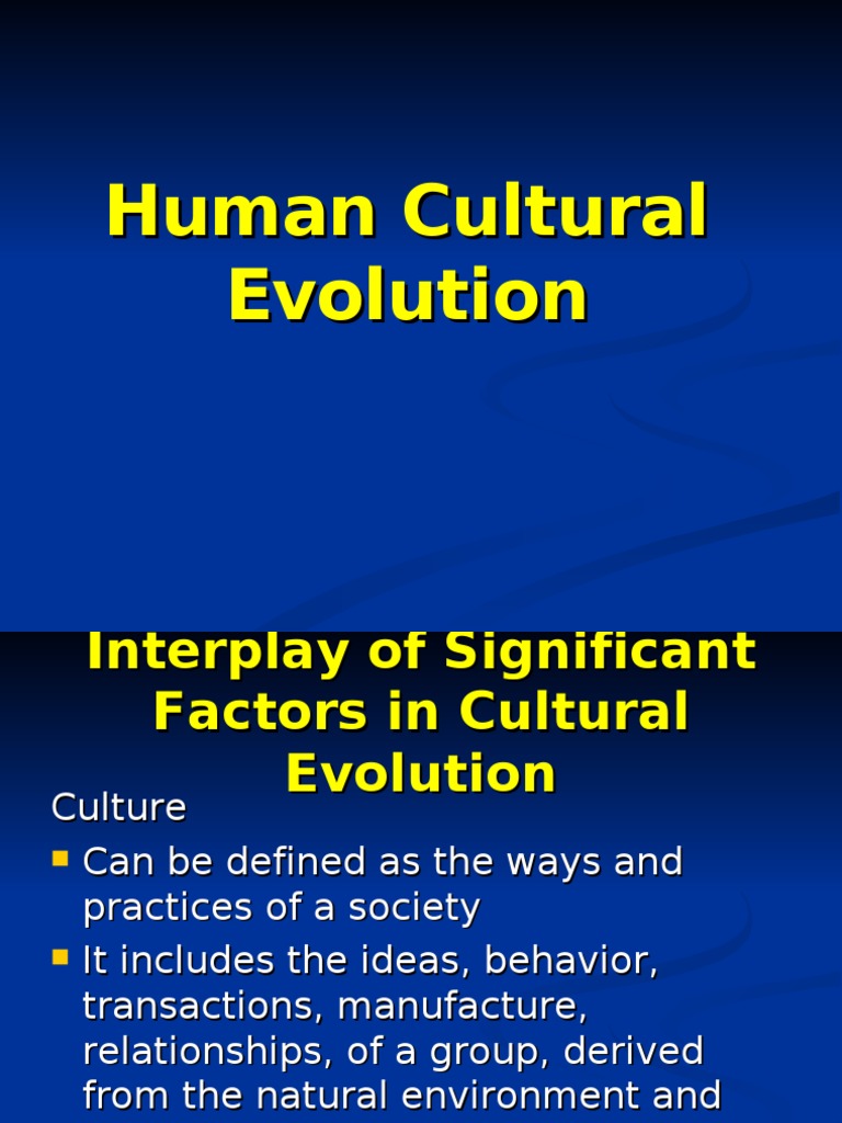 Factors in Human Cultural Evolution | PDF | Sociocultural Evolution ...