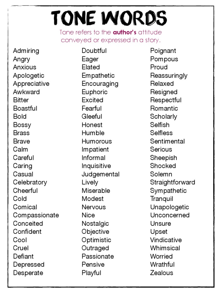 Mood and Tone Words | PDF